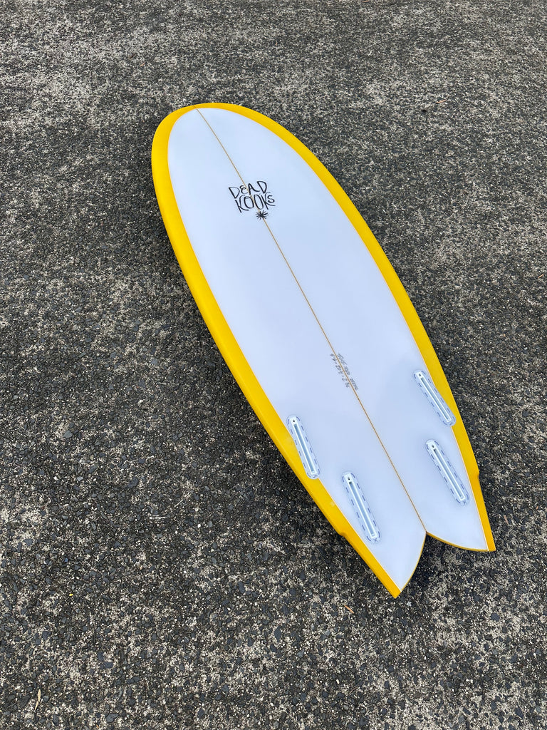 Toro - 5'4 Bright Yellow Quad – Dead Kooks Surfboards